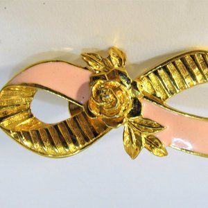 Avon | Jewelry | 993 Vintage Avon Gold Tone Breast Cancer Ribbon | Poshmark